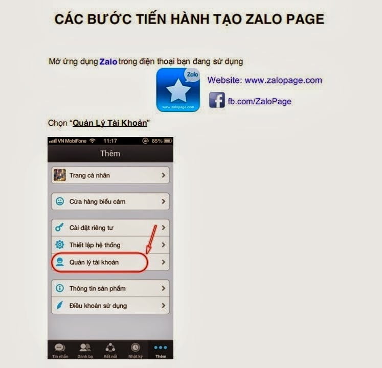 Tạo Zalo Page - PA Marketing